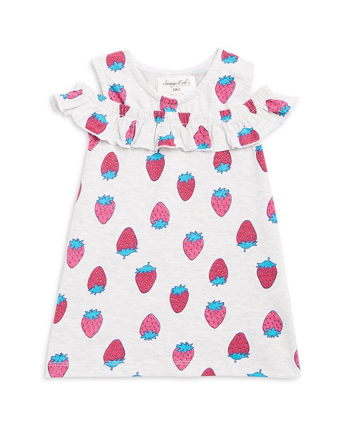 Sovereign Code Girls' Sabrina Strawberry Print Shoulder Ruffle Dress ...
