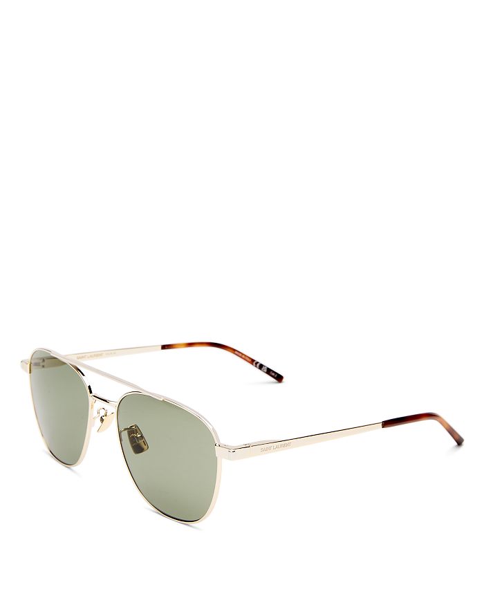Saint Laurent Brow Bar Aviator Sunglasses, 57mm | Bloomingdale's