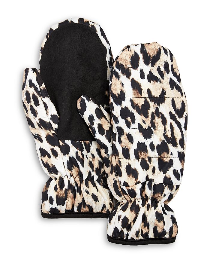 Echo Leopard Print Puffer Mittens | Bloomingdale's