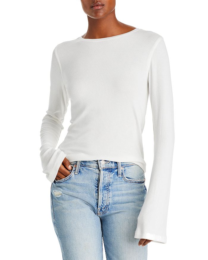 FRAME Ribbed Bell Sleeve Tee | Bloomingdale's