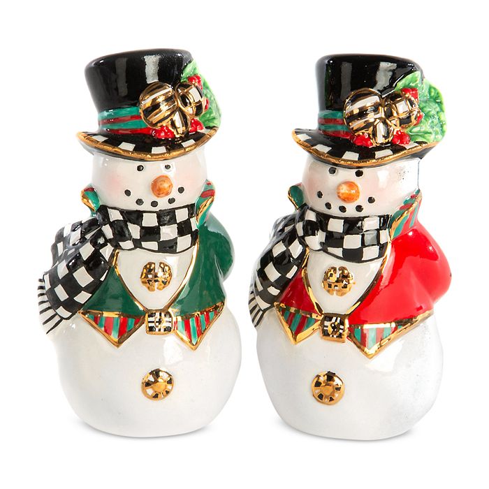 Mackenzie-Childs Top Hat Snowman Salt & Pepper Set | Bloomingdale's