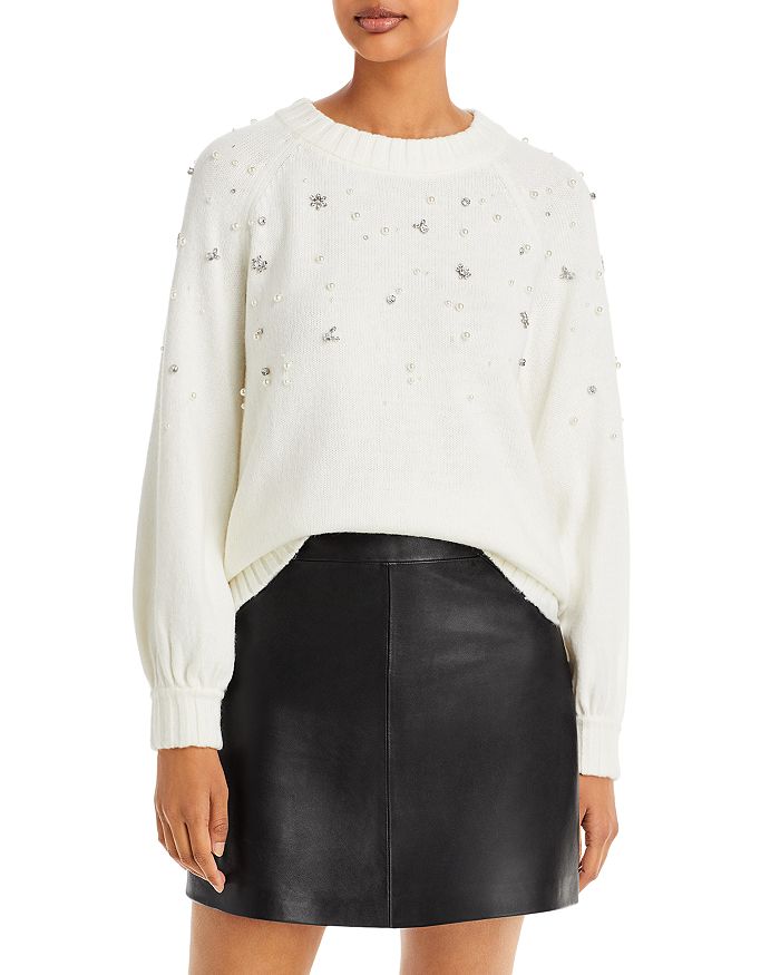 KARL LAGERFELD PARIS Embellished Sweater | Bloomingdale's