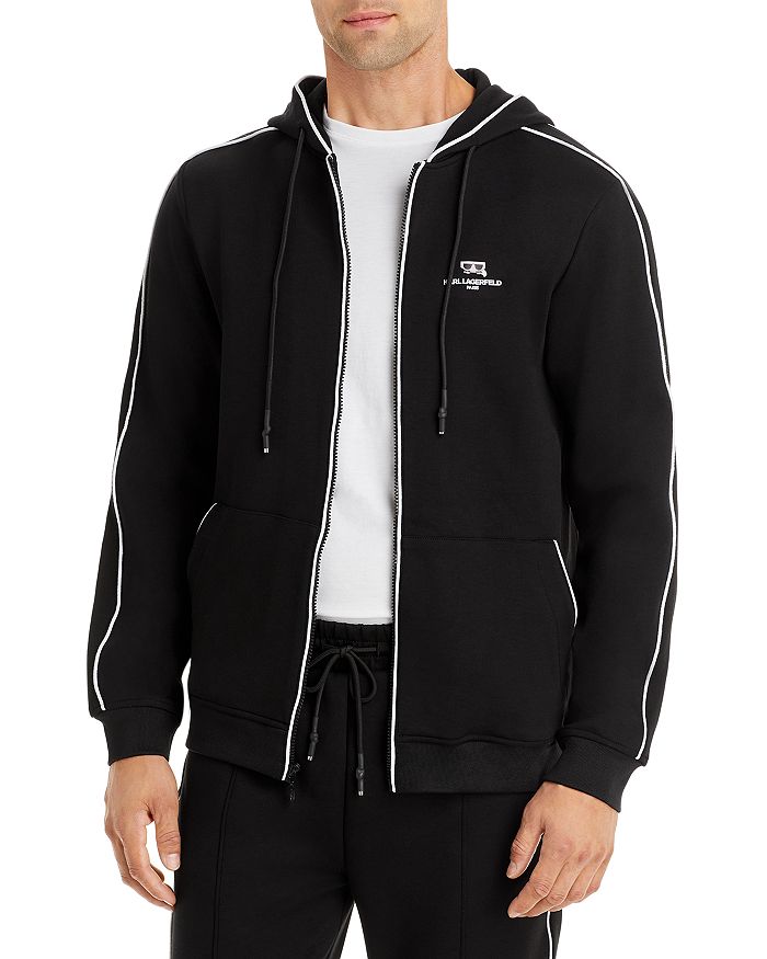 KARL LAGERFELD PARIS Hooded Track Jacket | Bloomingdale's