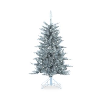 Gerson Company 4' Silver Tuscany Tinsel Tree | Bloomingdale's