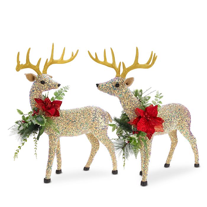 Mark Roberts Festoon Sparkling Deer, Set of 2 | Bloomingdale's