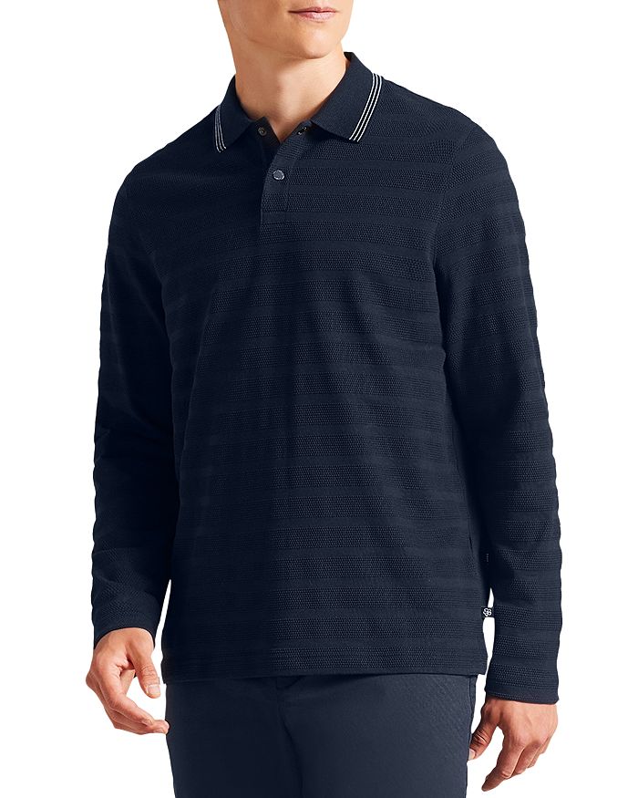 Ted Baker Penine Striped Long Sleeve Polo | Bloomingdale's