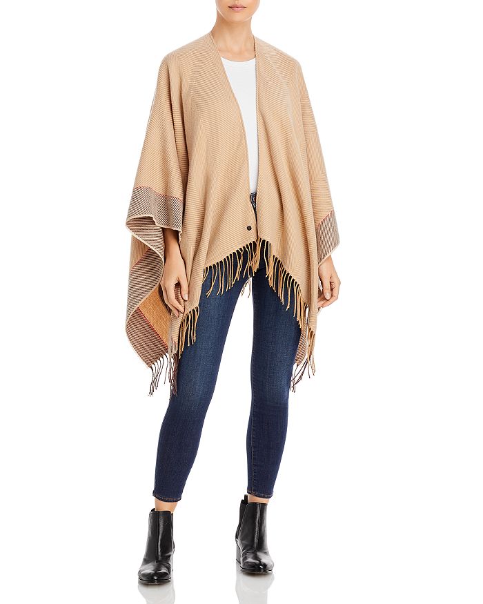 Fraas Border Striped Herringbone Ruana | Bloomingdale's