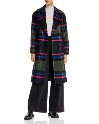 AQUA Plaid Duster Trench Coat - 100% Exclusive | Bloomingdale's