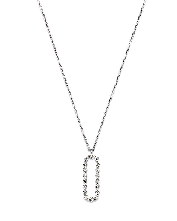 Bloomingdale's Diamond Paperclip Pendant Necklace in 14K White Gold, 0. ...