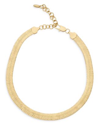 Ettika Snake Smooth Chain 18K Gold Plated Necklace, 15" | Bloomingdale ...