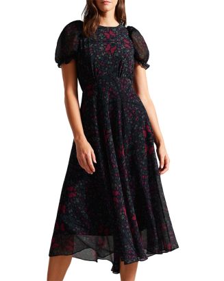 Ted Baker Daniaa Graduated Ruched Sleeve Midi Dress | Bloomingdale's