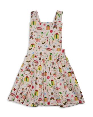 Worthy Threads Girls' Holiday Print Pinafore - Baby, Little Kid ...