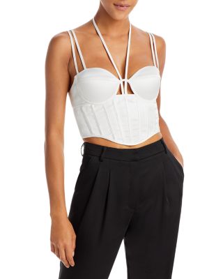 AQUA Halter Bustier Top - 100% Exclusive | Bloomingdale's