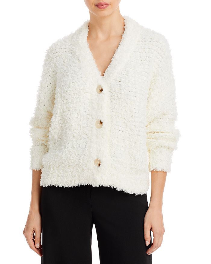 AQUA Fuzzy Button Front Cardigan - 100% Exclusive | Bloomingdale's