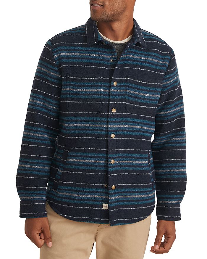 Marine Layer Striped Snap Shacket | Bloomingdale's