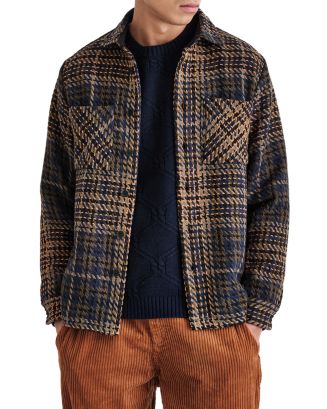Wax London Whiting Cotton Blend Plaid Shirt Jacket | Bloomingdale's
