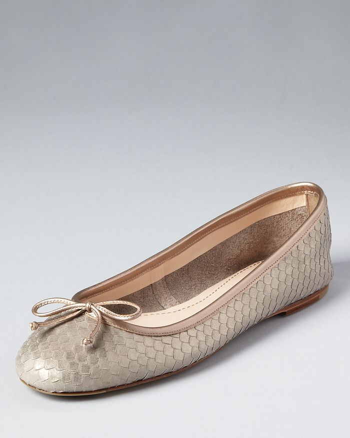 Delman Flats - Faye Metallic Snake | Bloomingdale's