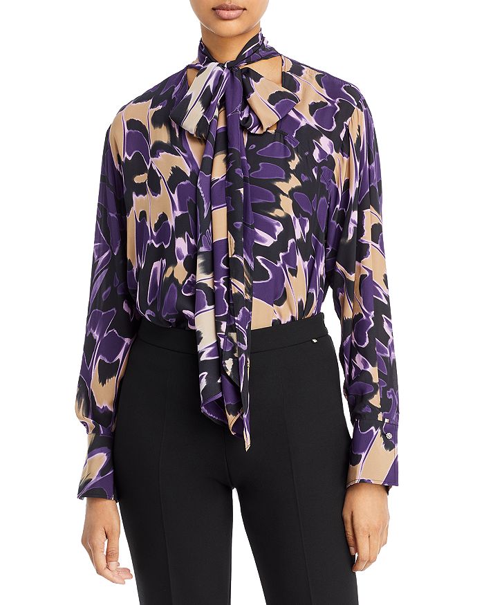 BOSS Ilmaia Abstract Print Blouse | Bloomingdale's