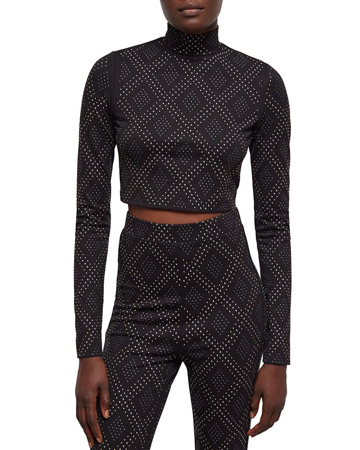 The Kooples Rhinestone Crop Top | Bloomingdale's