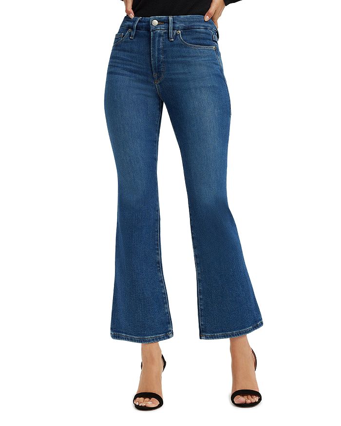 Good American GLC High Rise Mini Cropped Bootcut Jeans in I350 ...