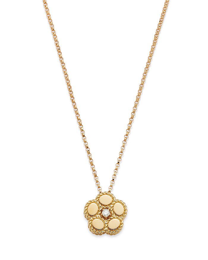 Roberto Coin 18K Yellow Gold Daisy Diamond Flower Pendant Necklace, 16 ...