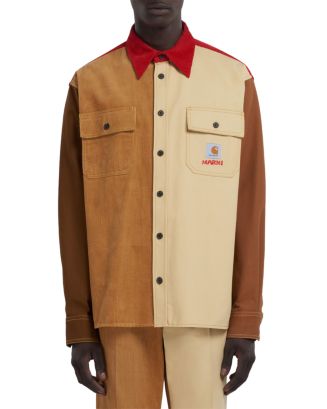 Marni WIP Color Block Mixed Media Overshirt | Bloomingdale's