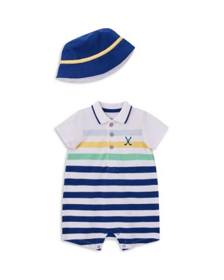 Little Me Boys' Striped Romper & Hat Set - Baby | Bloomingdale's