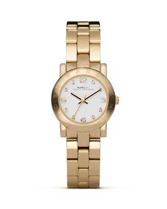 MARC JACOBS MARC BY Mini Amy Gold Watch, 26mm | Bloomingdale's