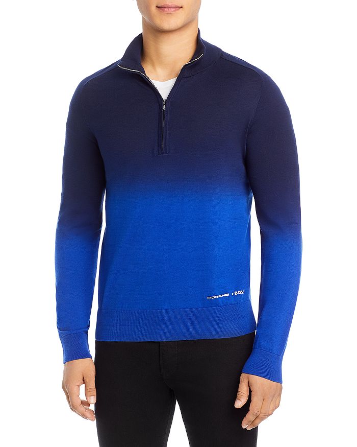 BOSS BOSS Cotton Quarter Zip Mock Neck Sweater | Bloomingdale's