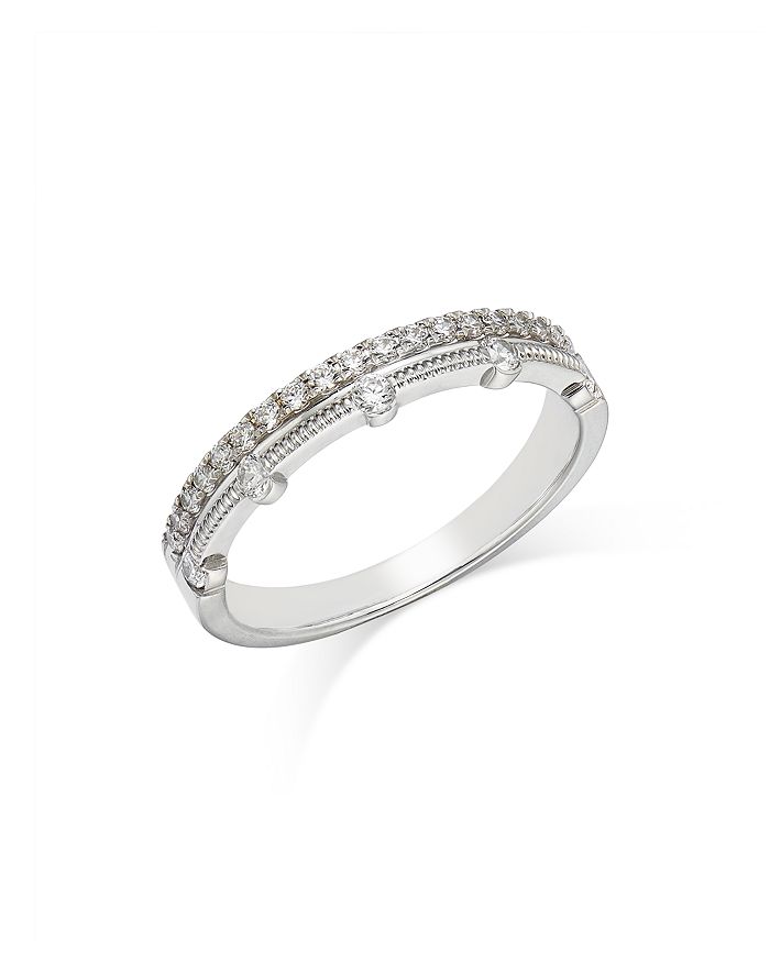 Bloomingdale's Fine Collection Diamond Double Row Band in 14K White ...