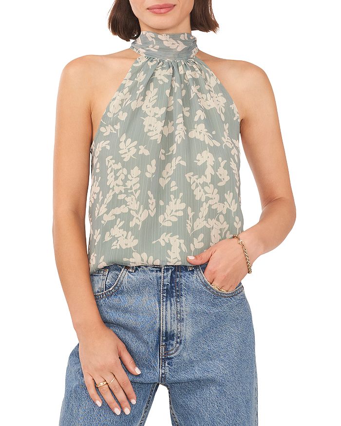 1.STATE Floral Back Tie Halter Top | Bloomingdale's