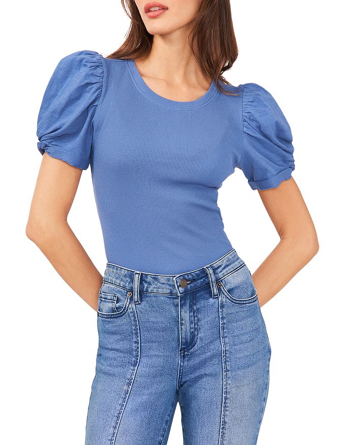 1.STATE Puff Sleeve Cotton Tee | Bloomingdale's