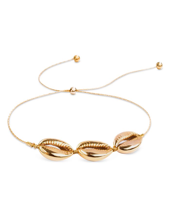 AQUA 14K Yellow Gold Plated Shell Bead Bracelet - 100% Exclusive ...