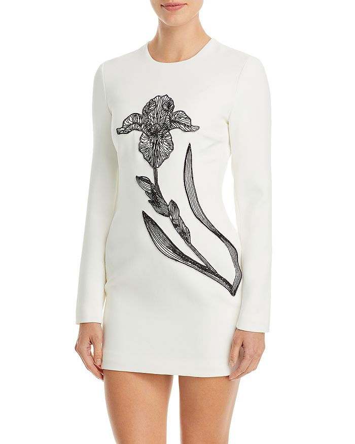 David Koma Iris Crystal Embellished Long Sleeve Mini Dress | Bloomingdale's