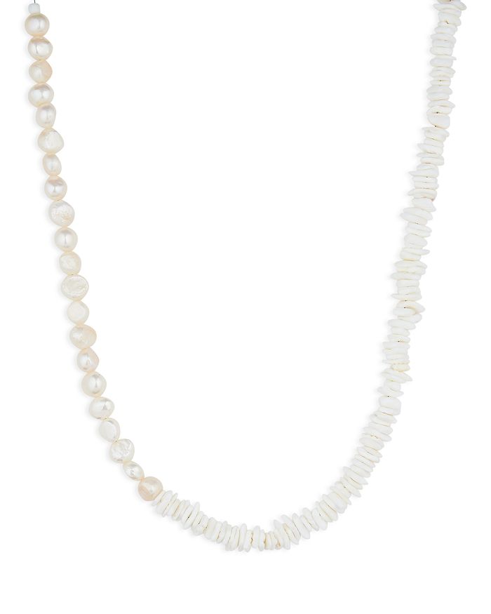AQUA Freshwater Pearl & Seashell Necklace, 17.5"-21" - 100% Exclusive ...