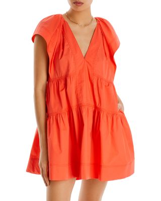 A.L.C. Haley Cotton V Neck Mini Dress | Bloomingdale's