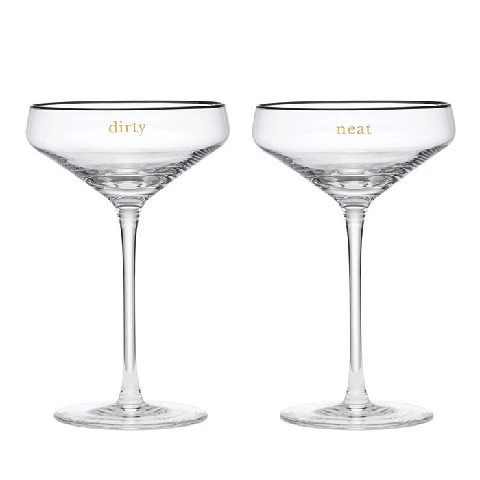 kate spade new york Cheers To Us Dirty and Neat Martini Glasses, Set of ...