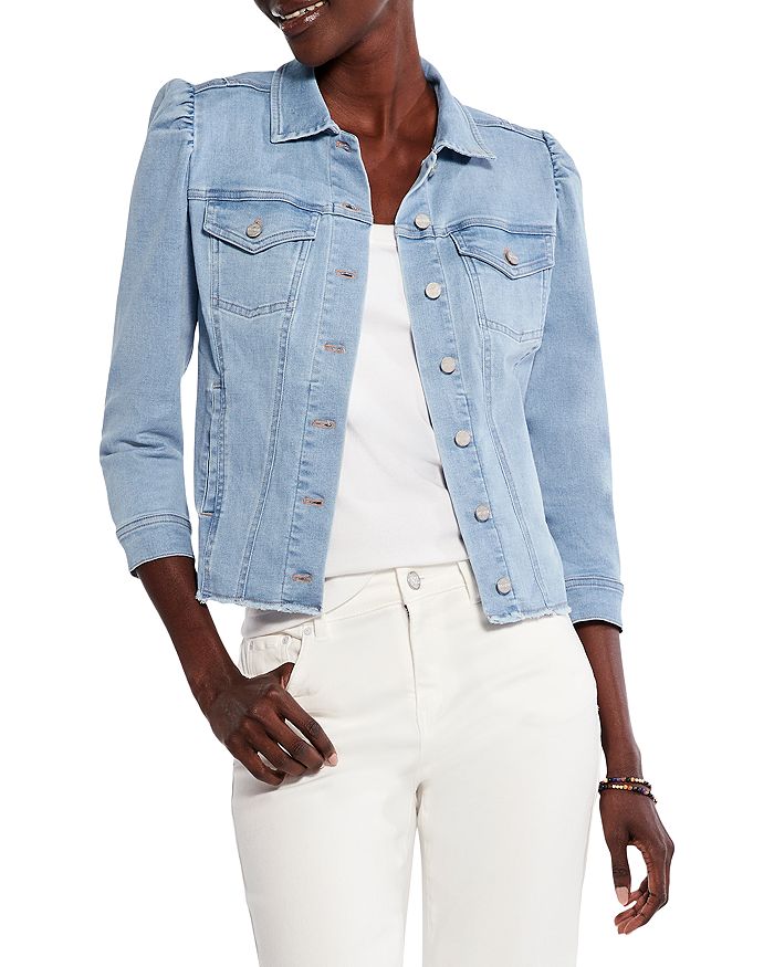 NIC+ZOE Puff Sleeve Denim Jacket in Breeze | Bloomingdale's