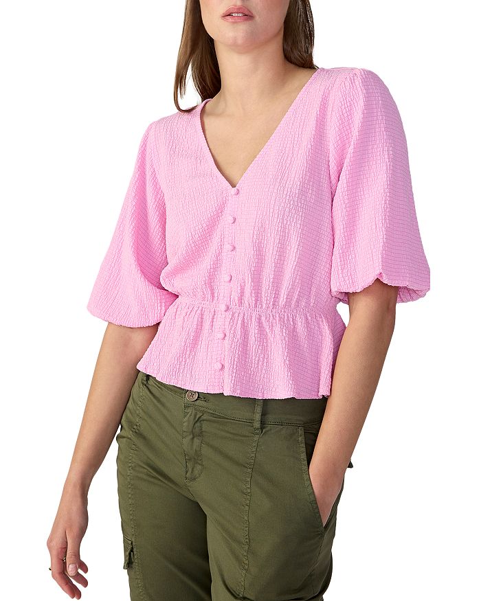 Sanctuary Textured Button Front Top | Bloomingdale's