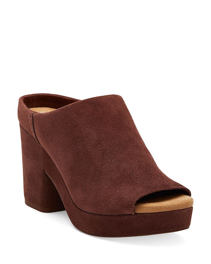 TOMS Women's Florence Platform Wood Block Heel Mule Sandals ...