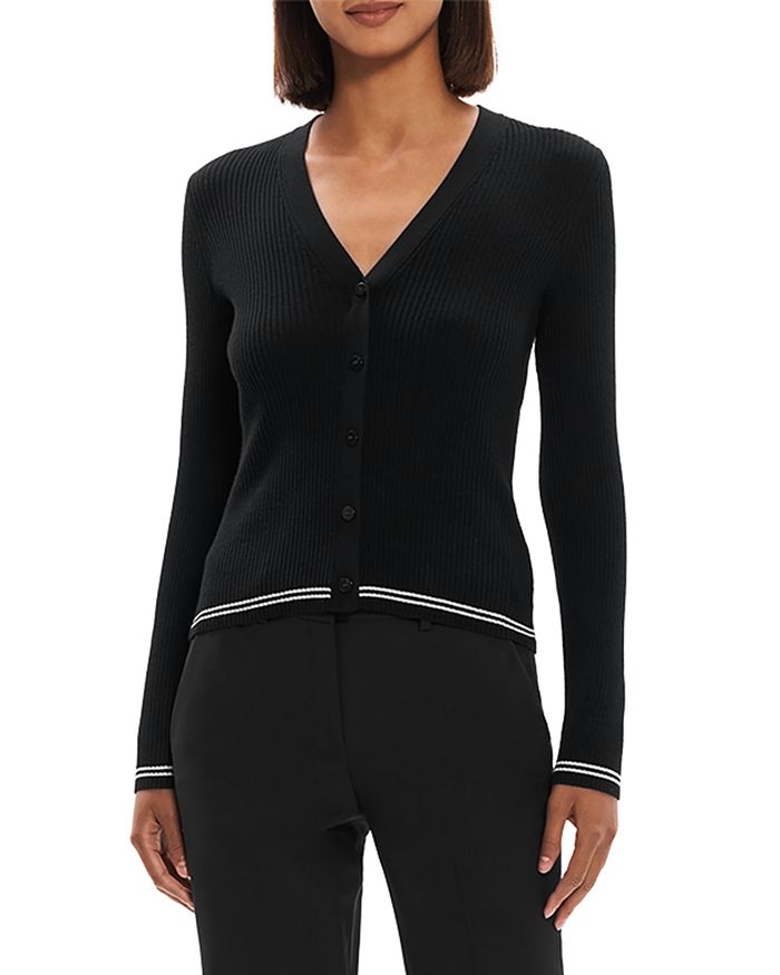 Theory Ribbed Wool Cardigan | Bloomingdale's
