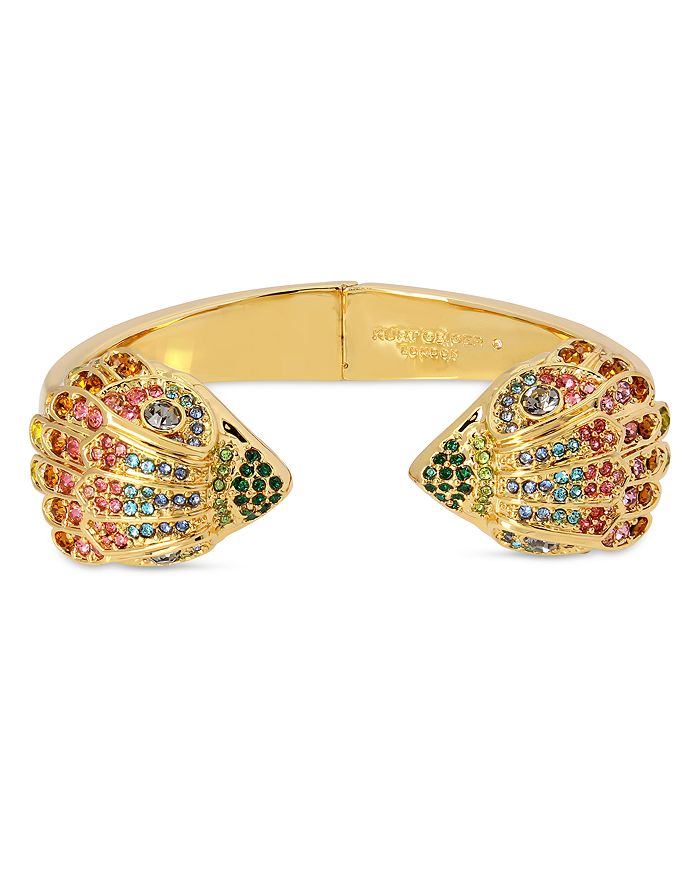 KURT GEIGER LONDON Rainbow Pavé Signature Eagle Cuff Bracelet in Gold ...