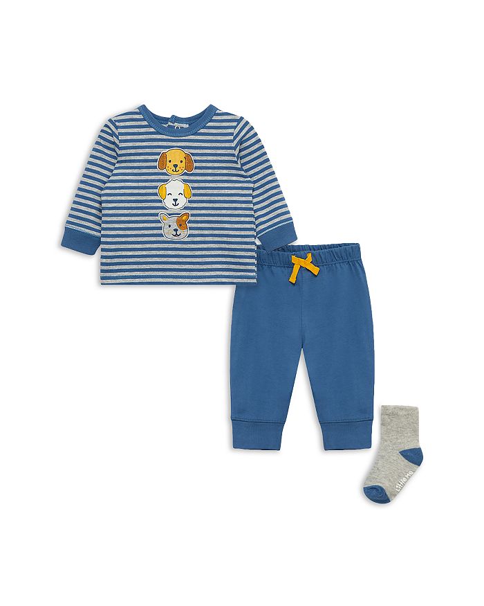 Little Me Boys' Puppy Fun Stripe Tee, Joggers, & Socks Set - Baby | Bloomingdale's