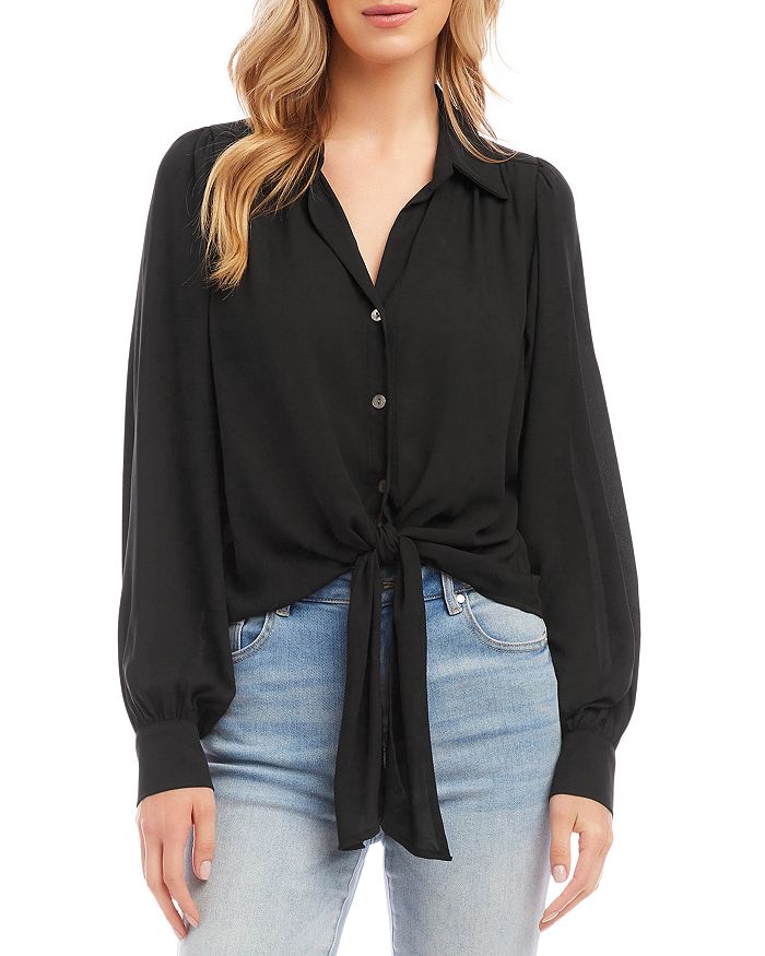 Karen Kane Tie Front Blouse | Bloomingdale's