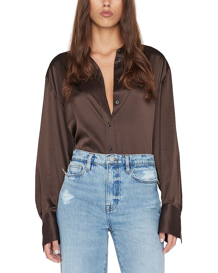 FRAME Silk Oversized Shirt | Bloomingdale's