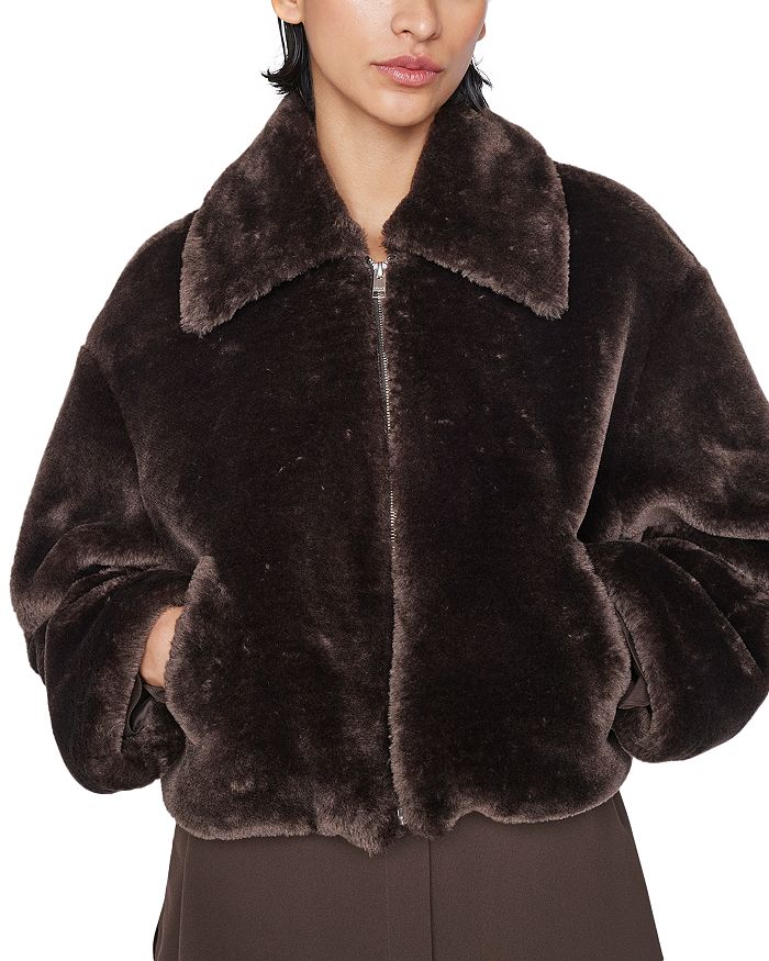 FRAME Faux Fur Zip Front Jacket | Bloomingdale's