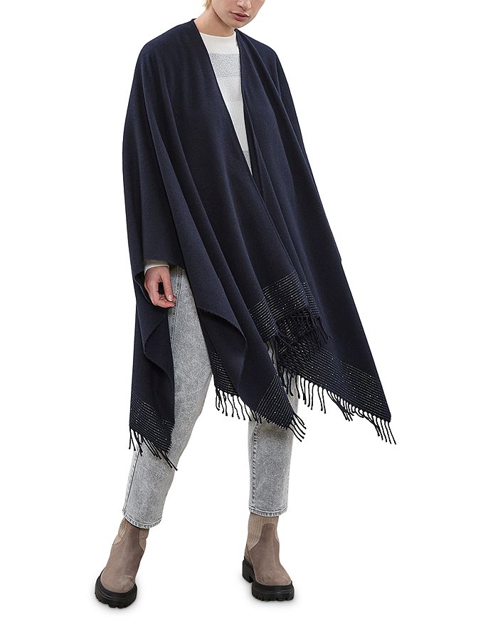 Peserico Sequined Fringed Cape | Bloomingdale's