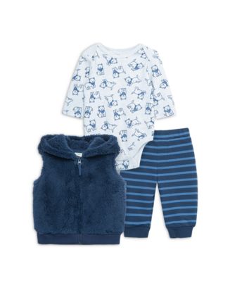 Little Me Boys' Puppy Vest, Bodysuit & Striped Pants Set - Baby | Bloomingdale's