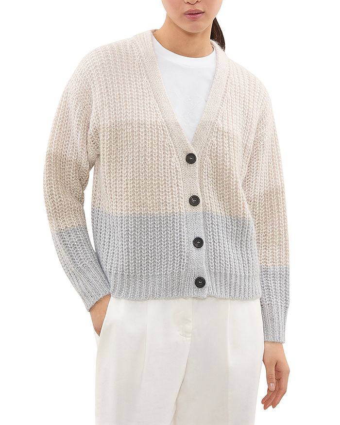 Peserico Tricot Color Blocked Cardigan | Bloomingdale's