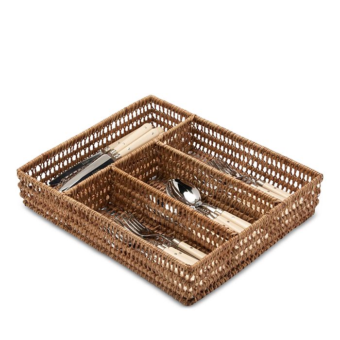 Blue Pheasant Carly Rattan Flatware Holder | Bloomingdale's
